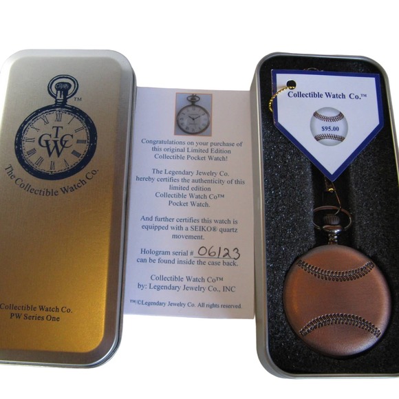 Collectible Watch CO | Accessories | Baseball Pocket Watch 3 Hands ...